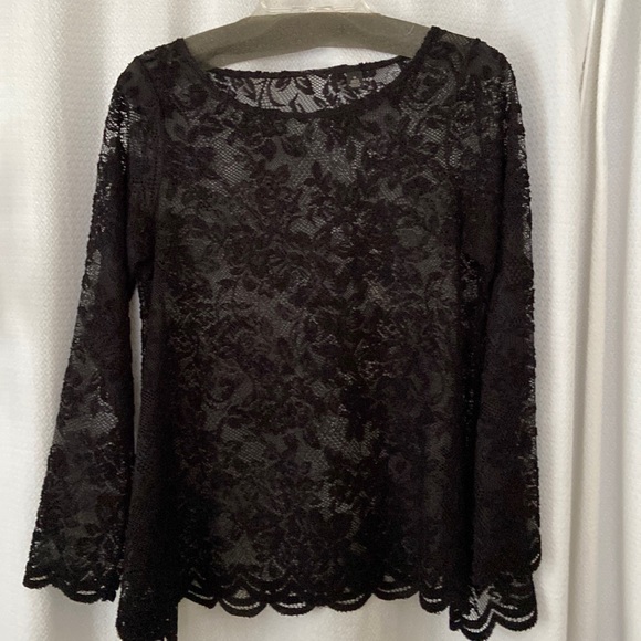 Tops | Black Lace Overblouse | Poshmark